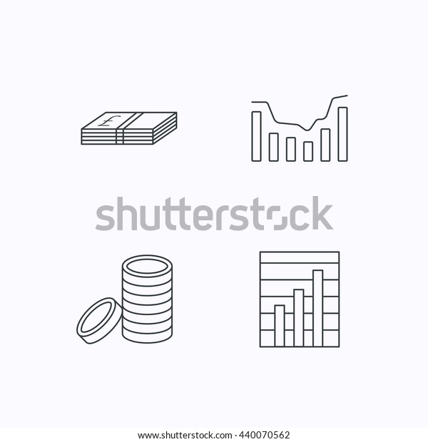 Cash Money Dynamics Chart Icons Coins Stock Vector (Royalty Free ...