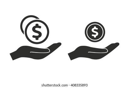 Cash On Hand Vector Icon Black Stock Vector (Royalty Free) 408335893 ...
