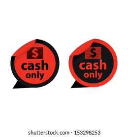 Cash Only Caution Red Sign Label Stock Vector (Royalty Free) 153298253 ...