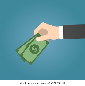 Cash Payment Hand Men Isolated Vector Stock Vector (Royalty Free) 471370058