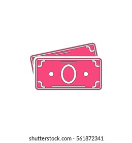 Cash Pink Vector Icon Black Contour Stock Vector (Royalty Free ...