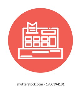 Cash Register Block Flat Style Icon Stock Vector (Royalty Free ...