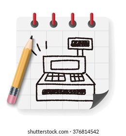 Cash Register Doodle Drawing Stock Vector (Royalty Free) 376814542 ...