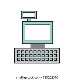 Cash Register Machine Keypad Display Supermarket Stock Vector (Royalty ...