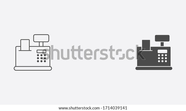 Cash Register Outline Filled Vector Icon Stock Vector (Royalty Free ...