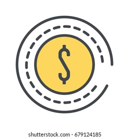 Cash Round Symbol Stock Vector (Royalty Free) 679124185 | Shutterstock