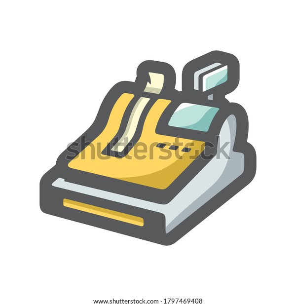 Cashbox Cash Machine Vector Icon Cartoon Stock Vector (Royalty Free ...