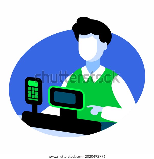 Cashier Pictogram Logo Icon Vector Illustration Stock Vector (Royalty ...