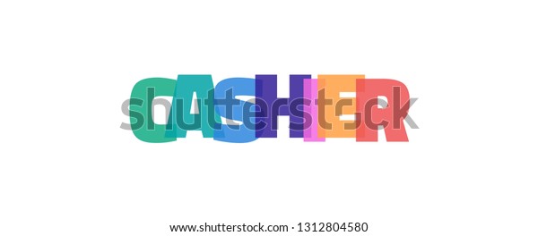 Cashier Word Concept Cashier On White Stock Vector (Royalty Free ...