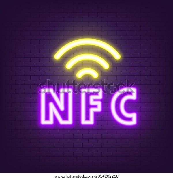 Cashless Payment Icon Neon Nfc Icon Stock Vector (Royalty Free ...
