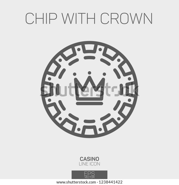 Casino Chip Crown Line Icon Stock Vector (Royalty Free) 1238441422 ...
