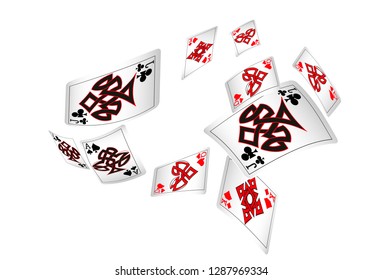 Casino Playing Cards Falling Down Playing Stock Vector (Royalty Free ...