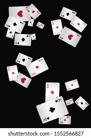 Playing Cards Falling On Transparent Background Stock Vector (Royalty ...