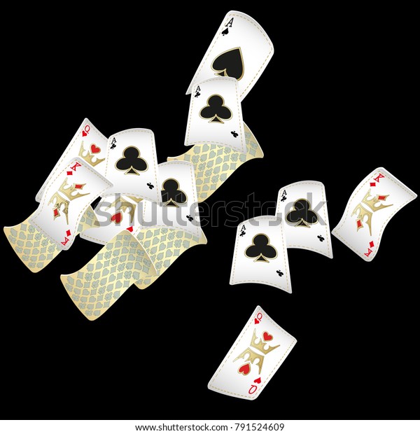 Casino Playing Cards Falling Down Playing Stock Vector (Royalty Free ...