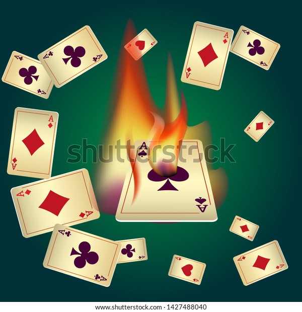 Casino Playing Cards Fire Pattern Ads Stock Vector (Royalty Free ...