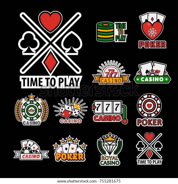 Casino poker logo templates. Vector set gambling dice, chips and ... Casino poker logo templates. Vector set gambling dice, chips and ...