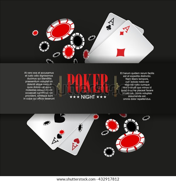 Casino poster or banner background or flyer template. Poker invitation ...