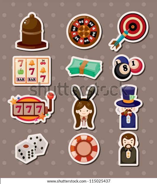 Casino Stickers Stock Vector (Royalty Free) 115025437 | Shutterstock
