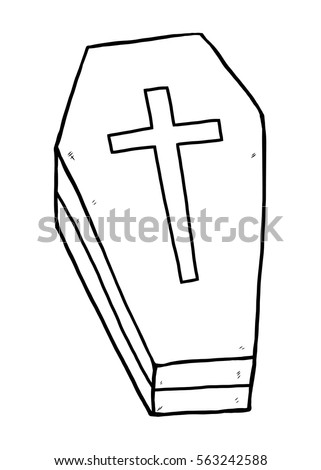 Casket Cartoon Vector Illustration Black White Stock Vector (Royalty ...