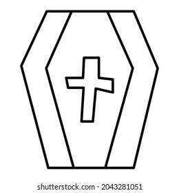 Casket Outline Bold Vector Icon Which Stock Vector (Royalty Free ...