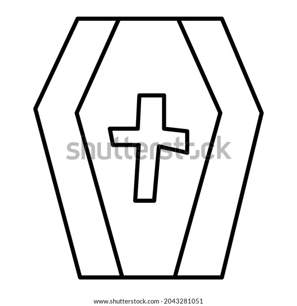 Casket Outline Bold Vector Icon Which Stock Vector (Royalty Free ...