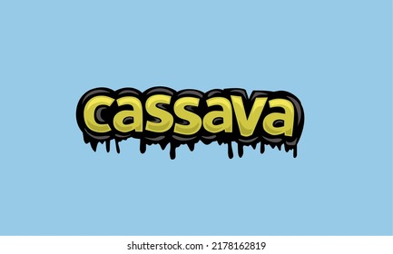 Cassava Writing Vector Design On Pink Stock Vector (Royalty Free ...