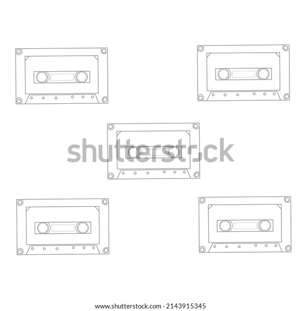 Cassette Tape Vector Sketch On White Stock Vector (Royalty Free ...