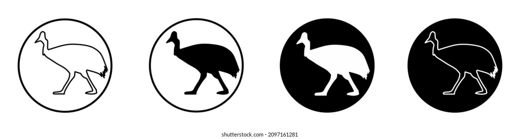 Cassowary Vector Icon Set Isolated On Stock Vector (Royalty Free ...
