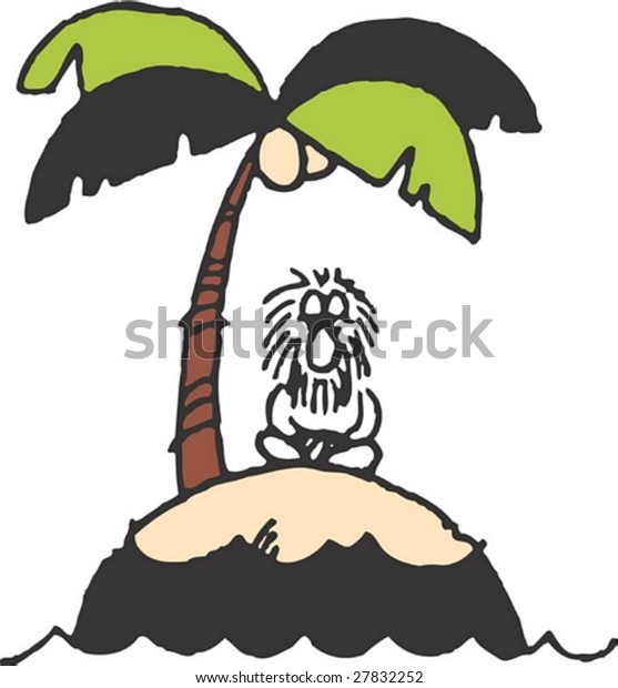 Castaway Isolated On White Background Vector Stock Vector (Royalty Free ...
