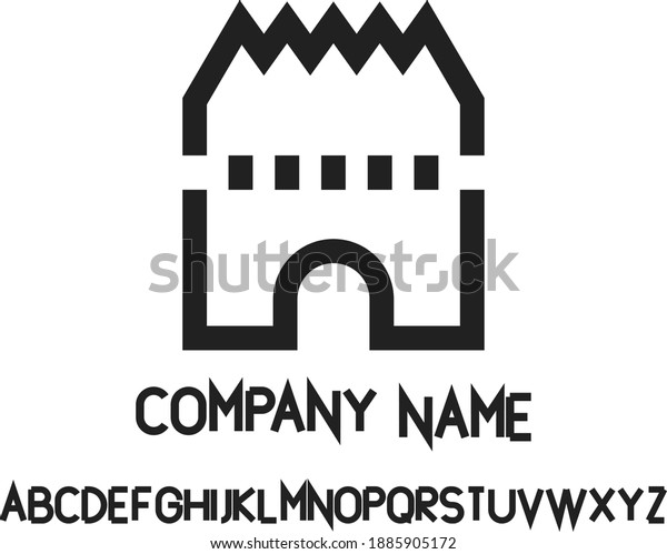 Castel Logo Vector Line Illustration Stock Vector (Royalty Free ...