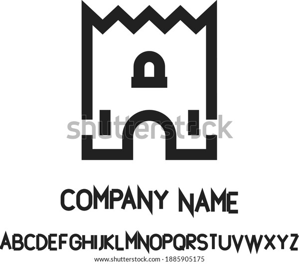 Castel Logo Vector Line Illustration Stock Vector (Royalty Free ...