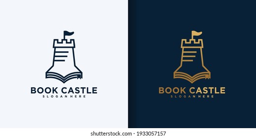 Castle Book Logo Template Design Vector Stock Vector (Royalty Free ...
