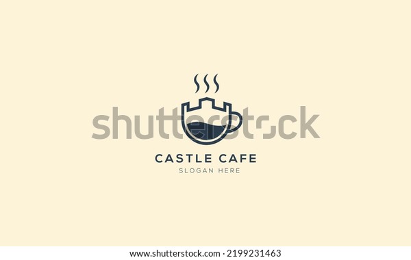 Castle Cafe Logo Design Minimal Logo Stock Vector (Royalty Free ...