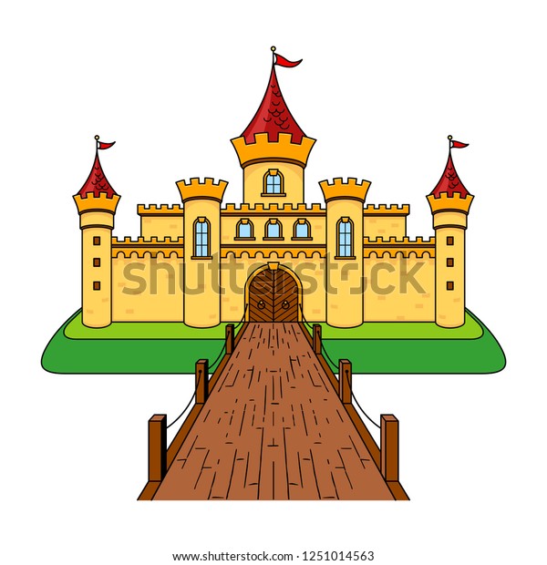 Castle Cartoon Drawing Illustration Stock Vector (Royalty Free ...