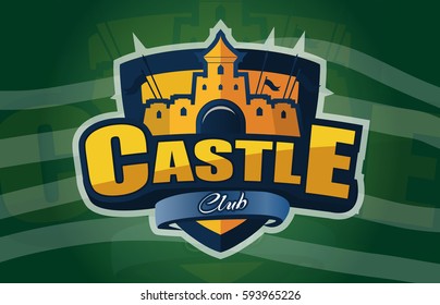 Castle Club Logo Design Vector Template Stock Vector (Royalty Free ...