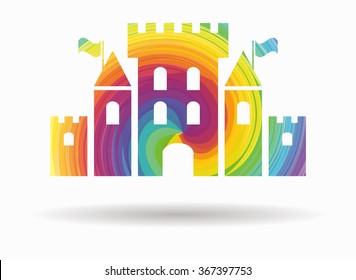 Vector Cute Toys Castle Logo Kids Stock Vector (Royalty Free) 1456421354