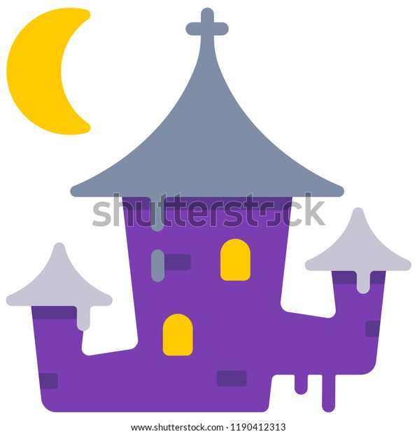 Castle Crescent Moon Vector Illustration Flat Stock Vector (Royalty ...