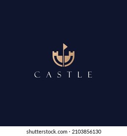 Castle Flag Logo Design Stock Vector (Royalty Free) 2103856130 ...