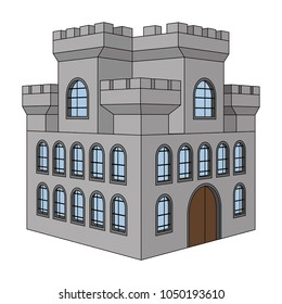 Castle Black Isometric Drawing Vector Illustration 스톡 벡터(로열티 프리 ...