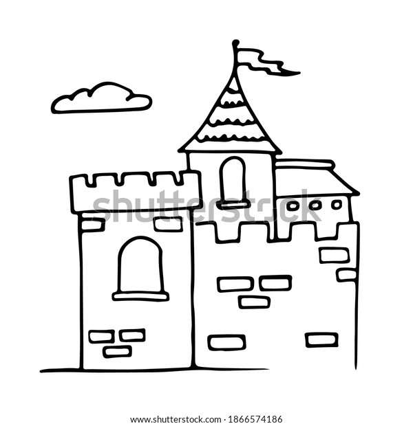 Castle Hand Drawing Doodle Nice Funny Stock Vector (Royalty Free ...