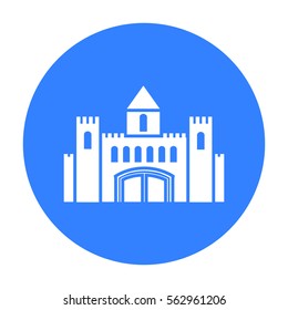 Castle Icon Black Single Building Icon Stock Vector (Royalty Free ...