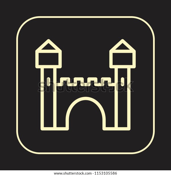 Castle Icon Medieval Tower Retro Architecture Stock Vector (Royalty ...