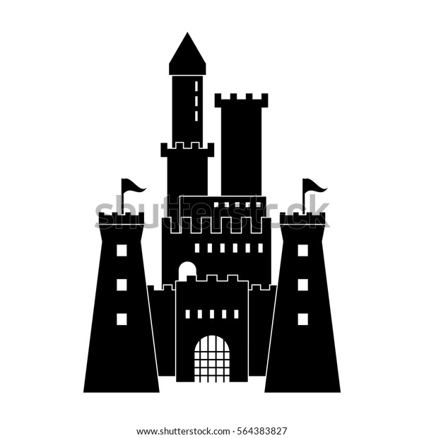 Castle Icon Palace Design Flat Illustration: เวกเตอร์สต็อก (ปลอดค่า ...