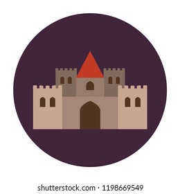 Yellow Medieval Castle Fortress Ancient Building Stock Vector (Royalty ...