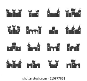 Castle Icon Set Stock Vector (Royalty Free) 1083604061 | Shutterstock