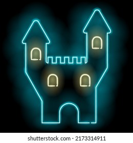 Castle Neon Style Vector Illustration Black Stock Vector (Royalty Free ...