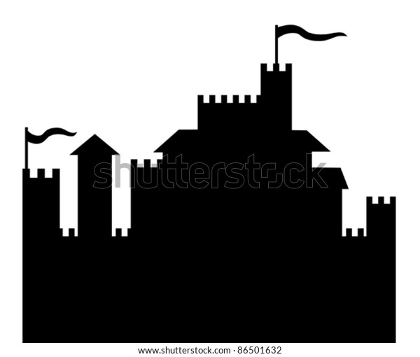 Castle Silhouette Stock Vector (Royalty Free) 86501632 | Shutterstock