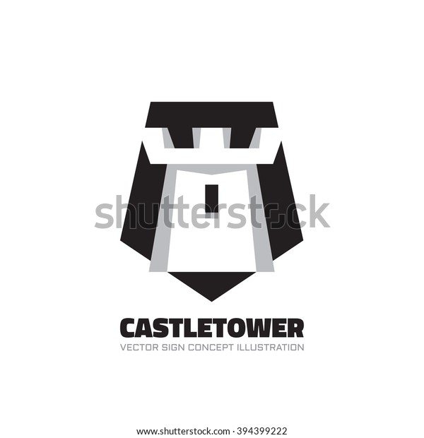 Castle Tower Logo Flat Style Design Stock Vector (Royalty Free ...