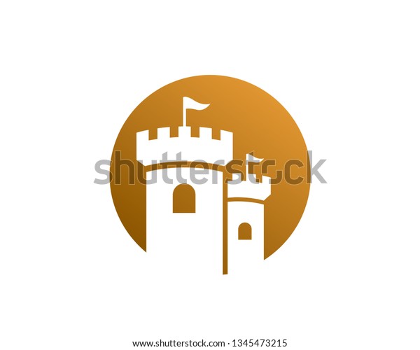 Castle Tower Logo Template Icon Symbol Stock Vector (Royalty Free ...