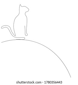 Cat Animal Line Drawing Vector Illustration Stock Vector (Royalty Free ...